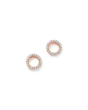 Bloomingdale'S Diamond Circle Stud Earrings - White/rose