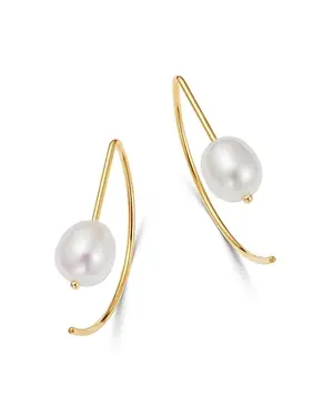 Bloomingdale'S Cultured Freshwater Pearl Threader Earrings - White/gold