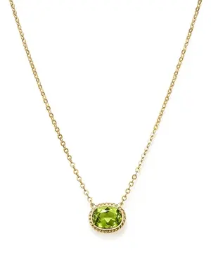 Bloomingdale'S Bezel Pendant Necklace - Peridot