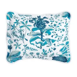 MATOUK Schumacher Pomegranate Quilted Boudoir Sham - Prussian Blue