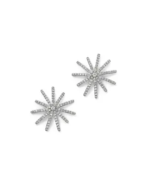 Bloomingdale'S 14k Gold Diamond Starburst Statement Earrings, 0.50 Tcw - White