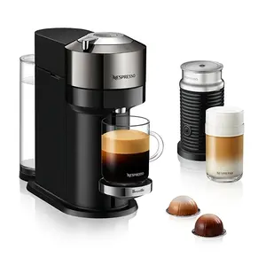 NESPRESSO Vertuo Next Deluxe By Breville With Aeroccino Milk Frother, Dark Chrome Black/dark Chrome