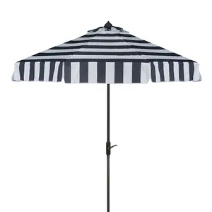 SAFAVIEH Elsa Fashion Line 9 Ft Umbrella - Navy/white