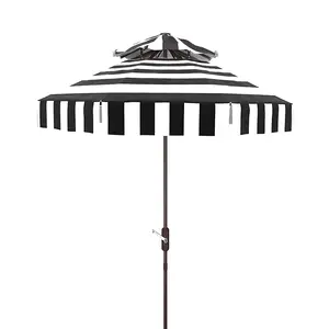 SAFAVIEH Elsa Fashion 9 Ft Tabletop Umbrella - Black/white