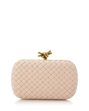 Bottega Veneta Knot Intrecciato Box Clutch - Lotus/brass