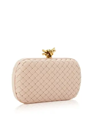 Bottega Veneta Knot Intrecciato Box Clutch - Lotus/brass