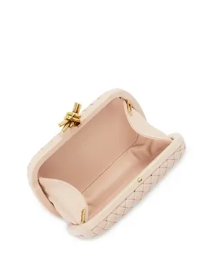 Bottega Veneta Knot Intrecciato Box Clutch - Lotus/brass
