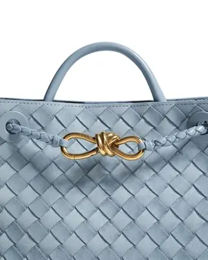Bottega Veneta Andiamo Intrecciato Leather Top Handle Bag - Basalt