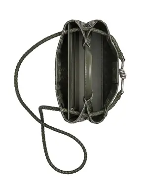 Bottega Veneta Andiamo Intrecciato Leather Top Handle Bag - Pickle