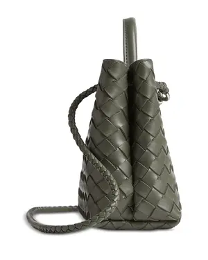 Bottega Veneta Andiamo Intrecciato Leather Top Handle Bag - Pickle