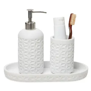 ROSELLI Quilted 3 Pc. Bathroom Set - Sand
