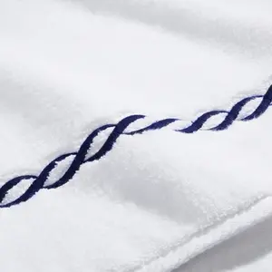 MATOUK Classic Chain Milagro Fingertip Towel Exclusive - White/navy