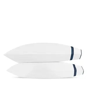 MATOUK Louise Standard Pillowcase, Pair - Navy