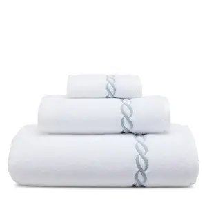 MATOUK Classic Chain Milagro Hand Towel - Exclusive White/pool