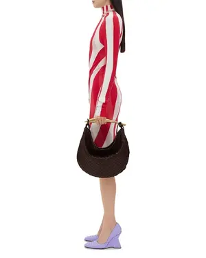 Bottega Veneta Medium Intrecciato Leather Sardine Shoulder Bag - Fondant/brass