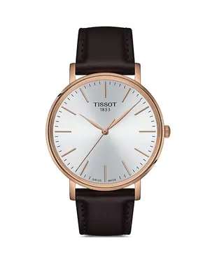 TISSOT Everytime 40mm Strap Watch - Silver/brown
