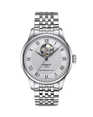 TISSOT Le Locle Powermatic 80 Open Heart Watch - Silver
