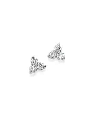 Bloomingdale'S Diamond Three Stone Stud Earrings In 14k Gold - White