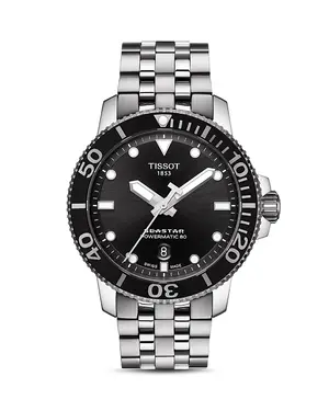 TISSOT Seastar Round Diver Watch - Black/silver