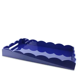 ADDISON ROSS Scalloped Ottoman Tray, 17 X 13 - Navy