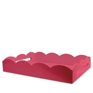 ADDISON ROSS Scalloped Ottoman Tray, 17 X 13 - Pink