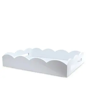 ADDISON ROSS Scalloped Ottoman Tray, 17 X 13 - White