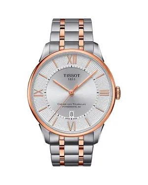 TISSOT Chemin Des Tourelles Powermatic 80 Two Tone Watch - Silver