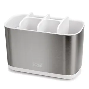JOSEPH JOSEPH Easystore Steel Large Toothbrush Holder - White