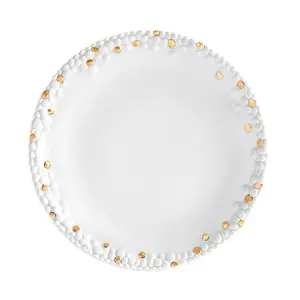 L'Objet Haas Mojave Bread & Butter Plate With Gold Accents - White/gold