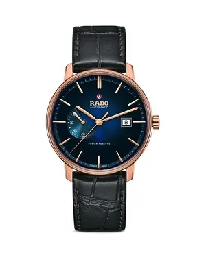 RADO Coupole Classic Power Reserve Watch, 41mm - Blue/brown