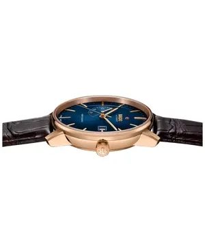 RADO Coupole Classic Power Reserve Watch, 41mm - Blue/brown