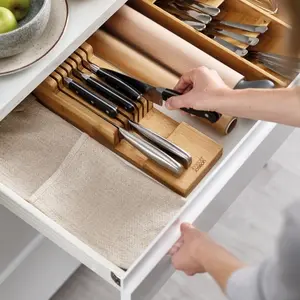 JOSEPH JOSEPH Drawerstore Bamboo 2-tier Knife Organizer