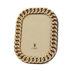 L'Objet Cuban Link Picture Frame, 5 X 7 - Gold