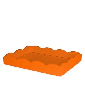 ADDISON ROSS Small Lacquered Scalloped Tray - Orange