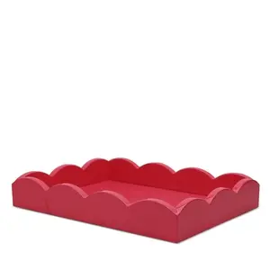 ADDISON ROSS Small Lacquered Scalloped Tray - Watermelon