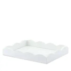 ADDISON ROSS Small Lacquered Scalloped Tray - White