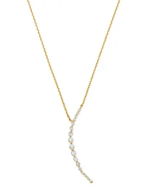 BLOOMINGDALE'S Diamond Crescent Necklace In 14K Yellow Gold