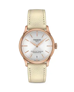TISSOT Chemin Des Tourelles Powermatic 80 Watch - Silver/ivory