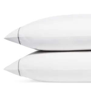 MATOUK Bergamo Pillow Case, Standard Pair - Silver