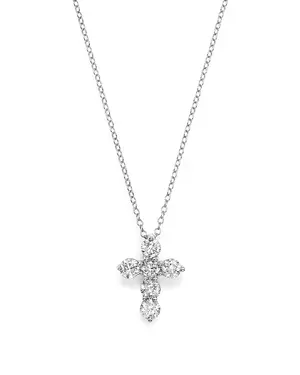 Bloomingdale'S Diamond Cross Pendant Necklace In 14k Gold - White