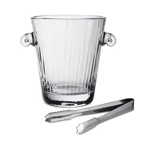 WILLIAM YEOWARD CRYSTAL American Bar Corinne Ice Bucket With Tongs - Clear