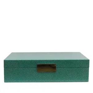 ADDISON ROSS Faux Shagreen Lacquer Box Large - Green