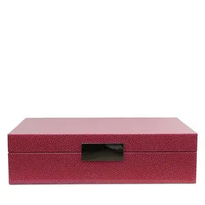 ADDISON ROSS Faux Shagreen Lacquer Box Large - Pink