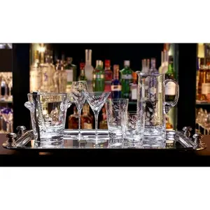 WILLIAM YEOWARD CRYSTAL American Bar Daisy B Ice Bucket With Tongs