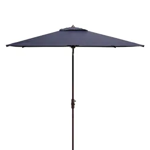 SAFAVIEH Athens Rectangular Umbrella - Navy/white