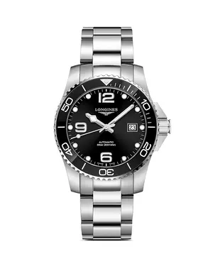 LONGINES Hydroconquest 41mm Watch - Black/silver