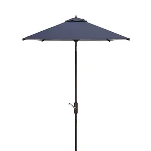 SAFAVIEH Athens Square Umbrella - Navy/white
