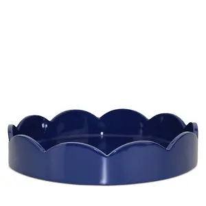 ADDISON ROSS 8.5 Scallop Lacquer Tray - Navy