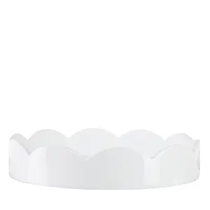 ADDISON ROSS 8.5 Scallop Lacquer Tray - White