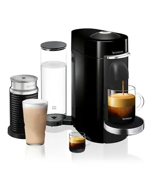 NESPRESSO Vertuoplus Deluxe De'longhi With Aeroccino Milk Frother, Classic - Black